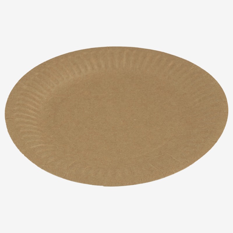 Farfurii carton rotunde kraft 18 cm 50 bucati | Biodeck