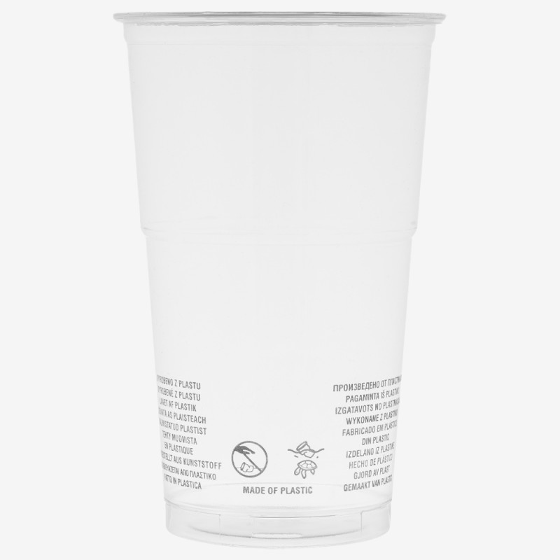 Transparent rPET cups top 95 mm 400 ml 50 pcs - Beer, juices, cocktails ...